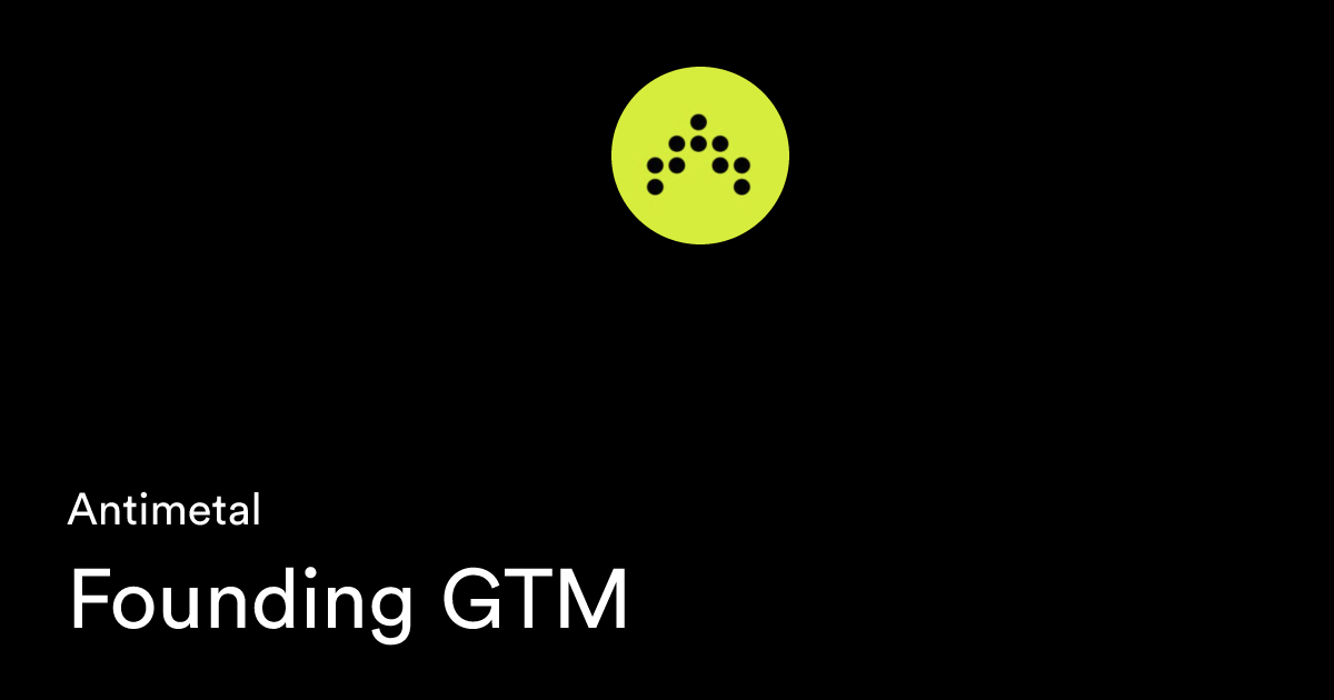 Founding GTM at Antimetal