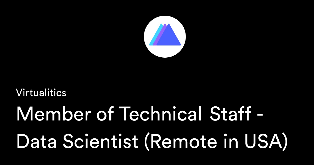 Member of Technical Staff - Data Scientist (Remote in USA) at Virtualitics