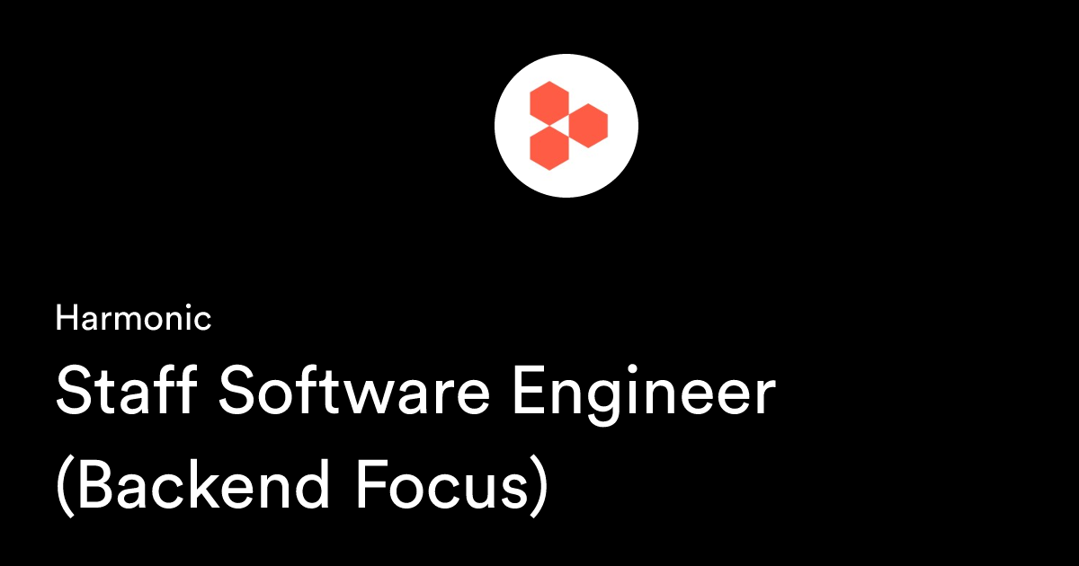 Staff Software Engineer (Backend Focus) at Harmonic